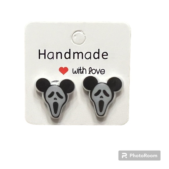 Jewelry | Ghostface Mickey Mouse Scream Earrings Small Acrylic | Poshmark